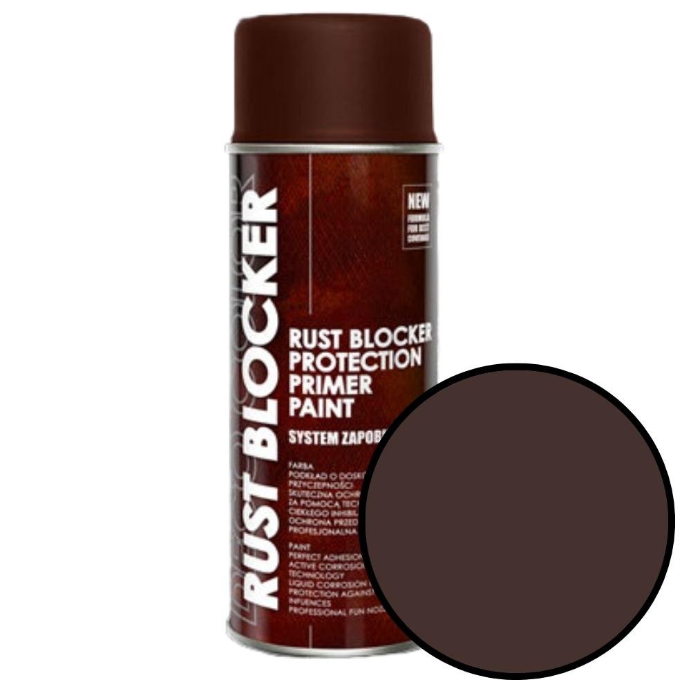 Spray 400ml RAL 8017 brązowy 4w1 na rdzę Rust Blocker Deco Color 18700 ...
