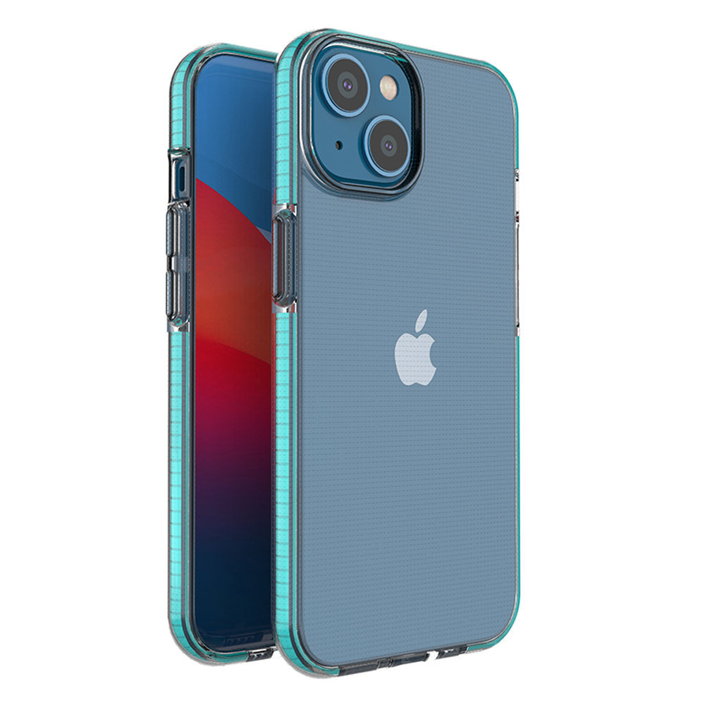 Spring Case Etui Iphone 14 Silikonowy Pokrowiec Z Ramką Jasnoniebieskie ...
