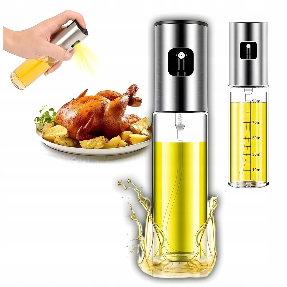 SPRYSKIWACZ DO OLEJU OLIWY DOZOWNIK W SPRAYU ATOMIZER ROZPYLACZ 100ML ...