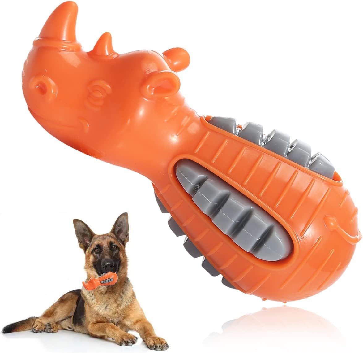 Squeaky Dog Chew Toys For Tenacious Chewers Non-Toxic Natural Rubber ...