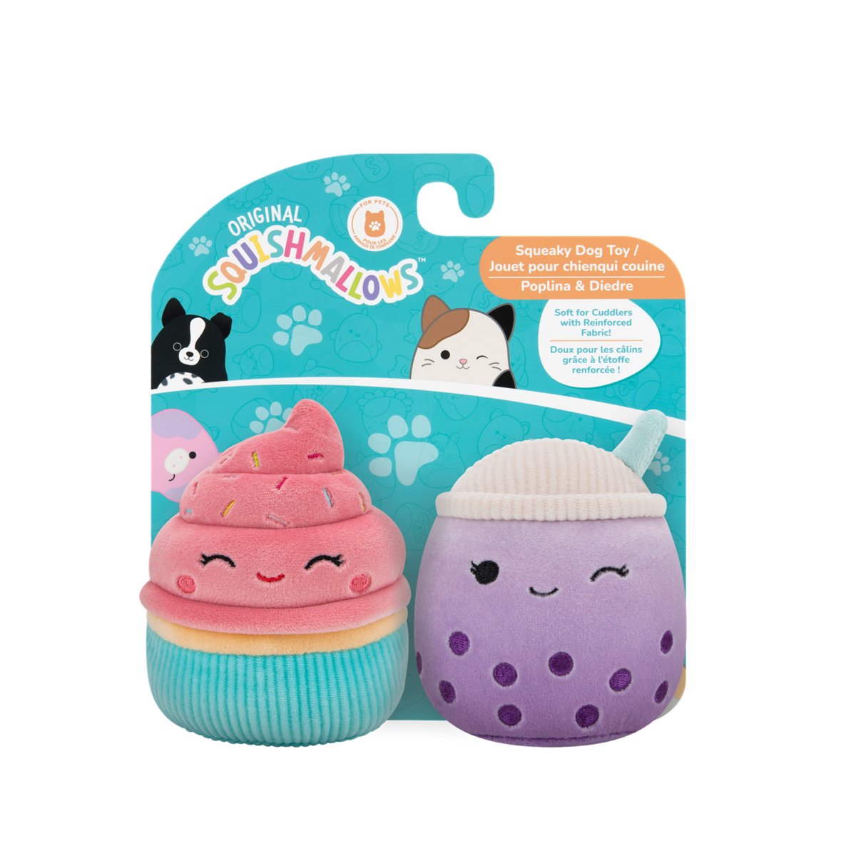 Squishmallows, dwupak zabawka dla psa, Sweets- Poplina & Diedre ...