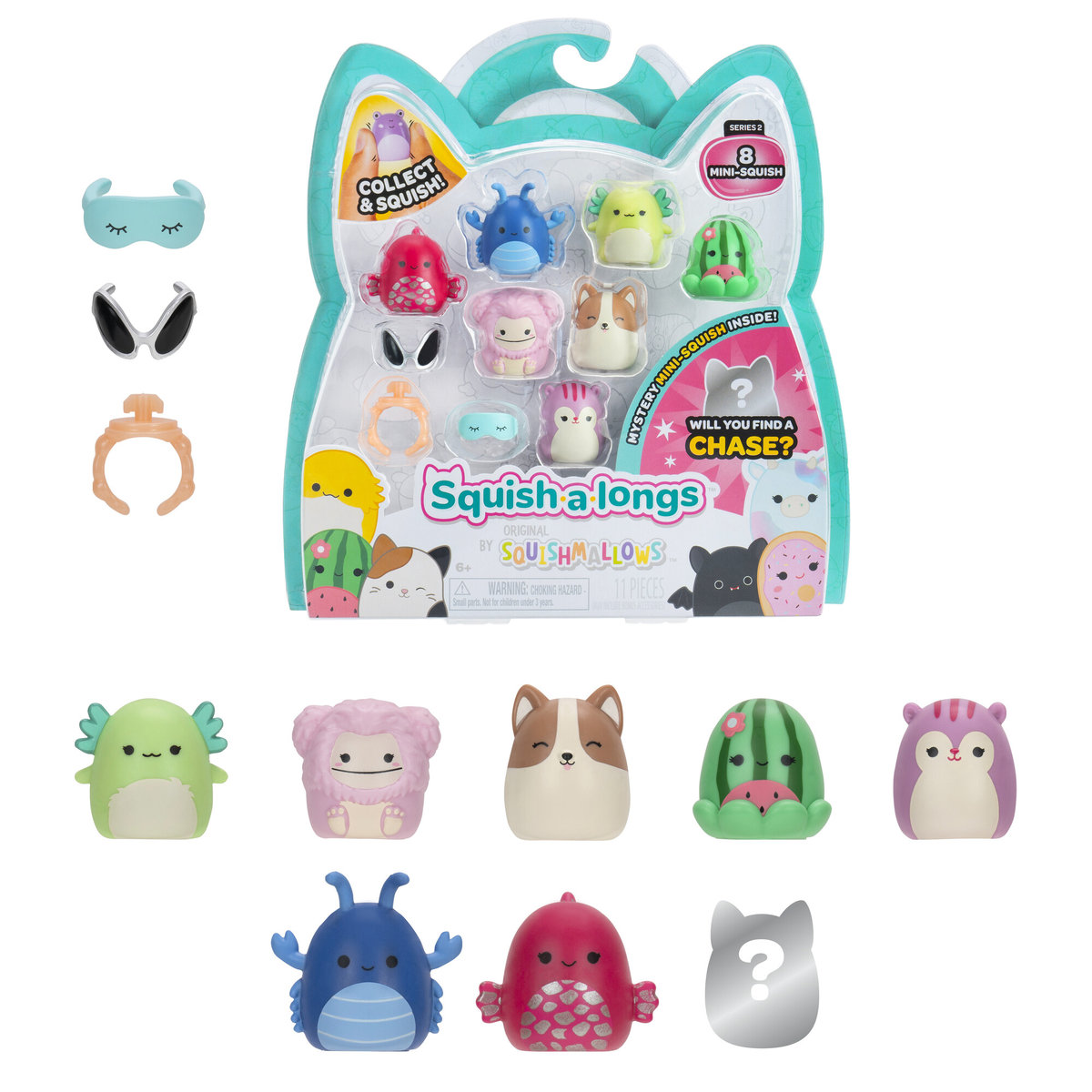 SQUISHMALLOWS Zestaw Figurek SQUISH A LONGS Figurka Niespodzianka 8pak ...