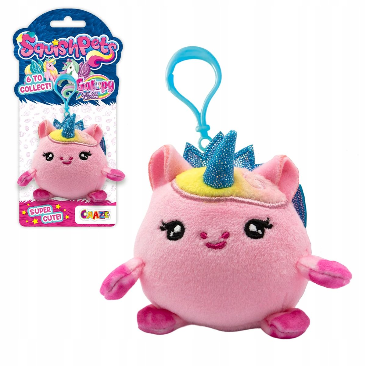 SquishPets Keychain Galupy Rainbow Unicorn - przytulanka stokrotka ...