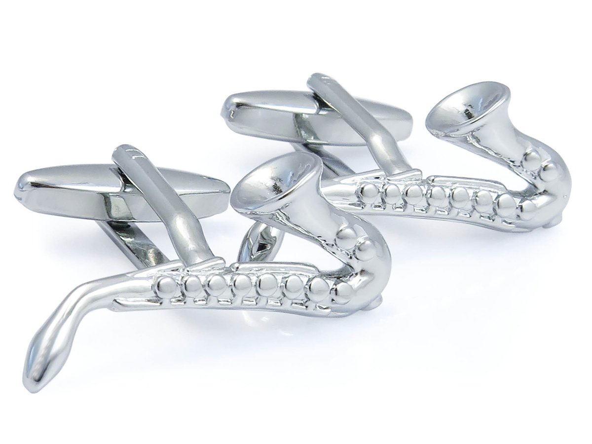 Srebrne spinki do mankietów - saksofony N122 - Modini | Moda Sklep ...
