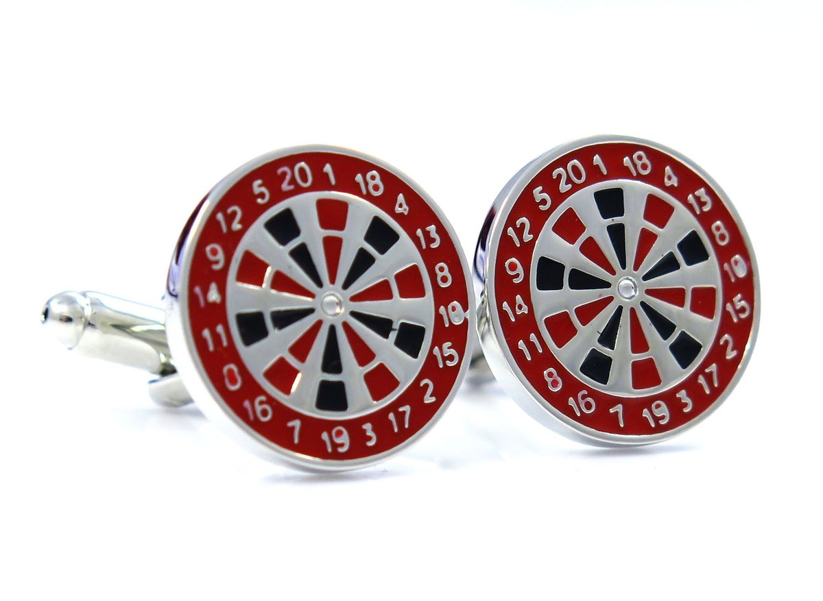 Srebrno-czerwone spinki - dart U60 - Modini | Moda Sklep EMPIK.COM