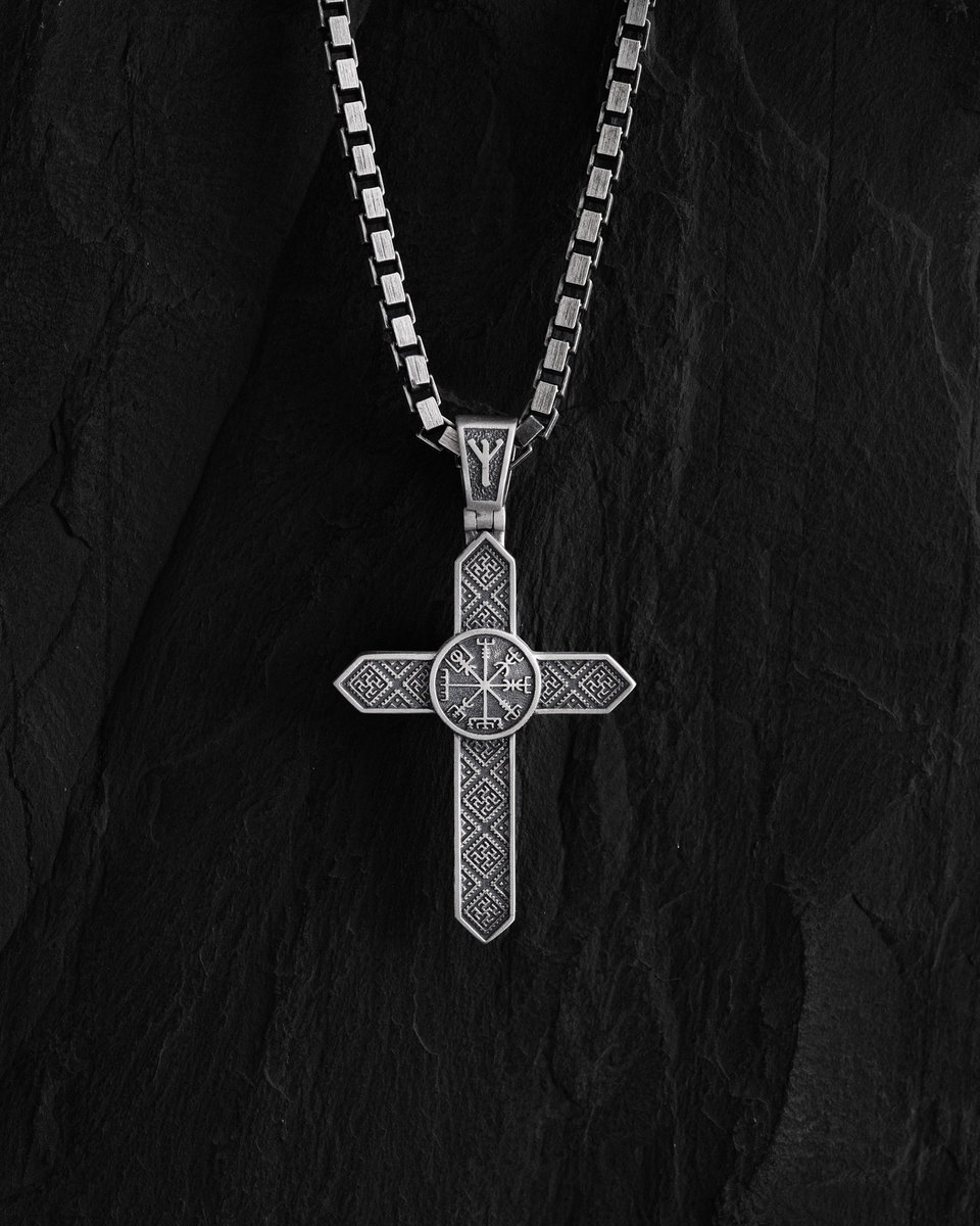 Srebrny krzyżyk VEGVISIR. WYSZYWANKA - SWAROGA mini - Reytel Jewelry ...