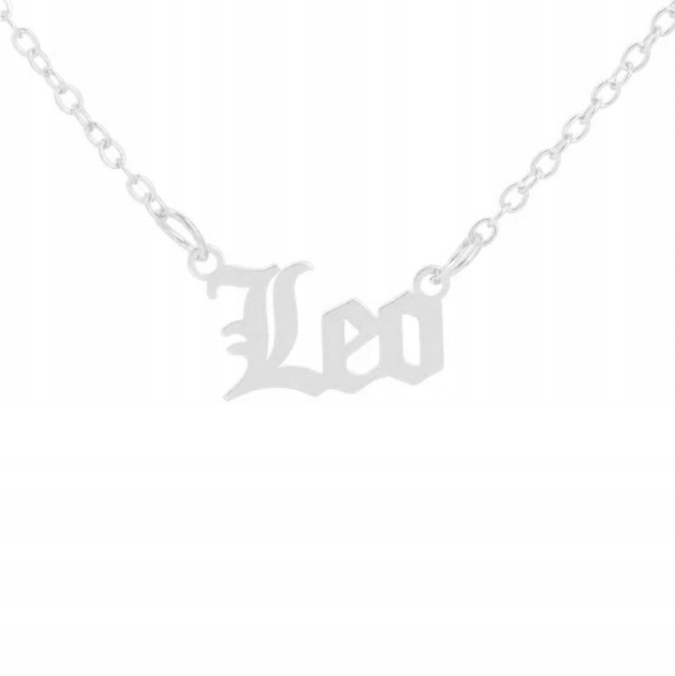 Srebrny Naszyjnik Lew Znak Zodiaku Leo Zodiac Sign Stal Chirurgiczna ...