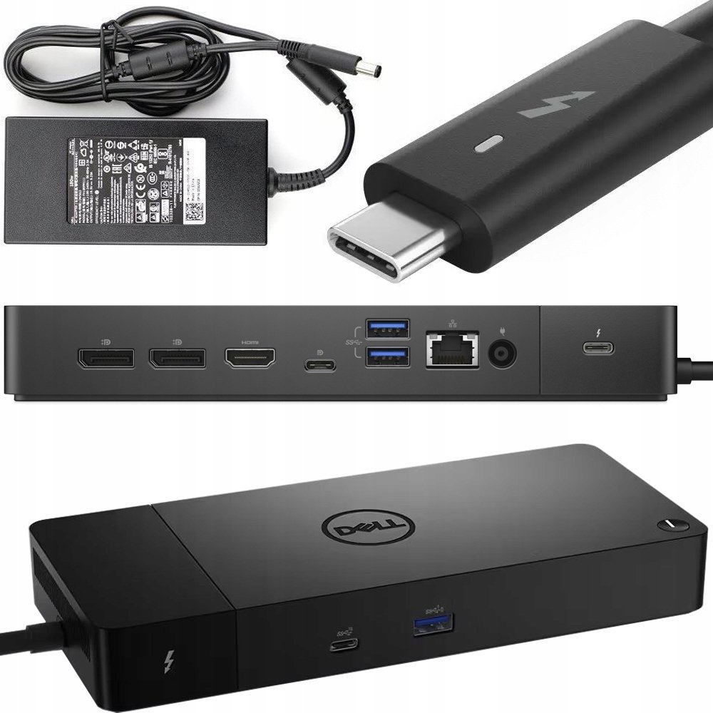 Stacja dokująca Thunderbolt Dell WD19TBS + Oryginalny Zasilacz Dell ...