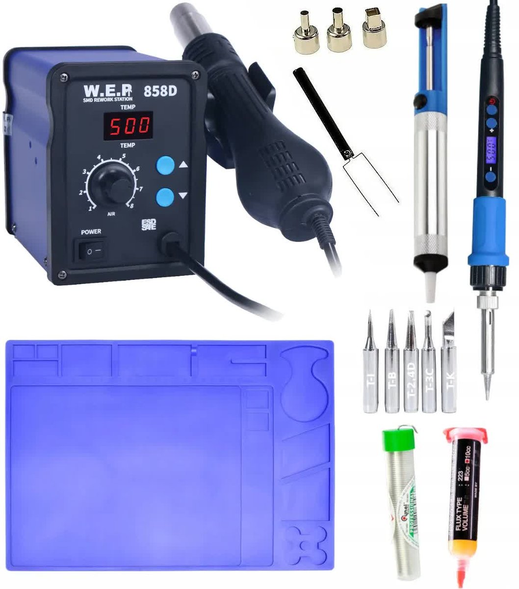 Stacja lutownicza HOTAIR 858D +Kolba+Odsysacz 223 - Hotair | Sklep ...