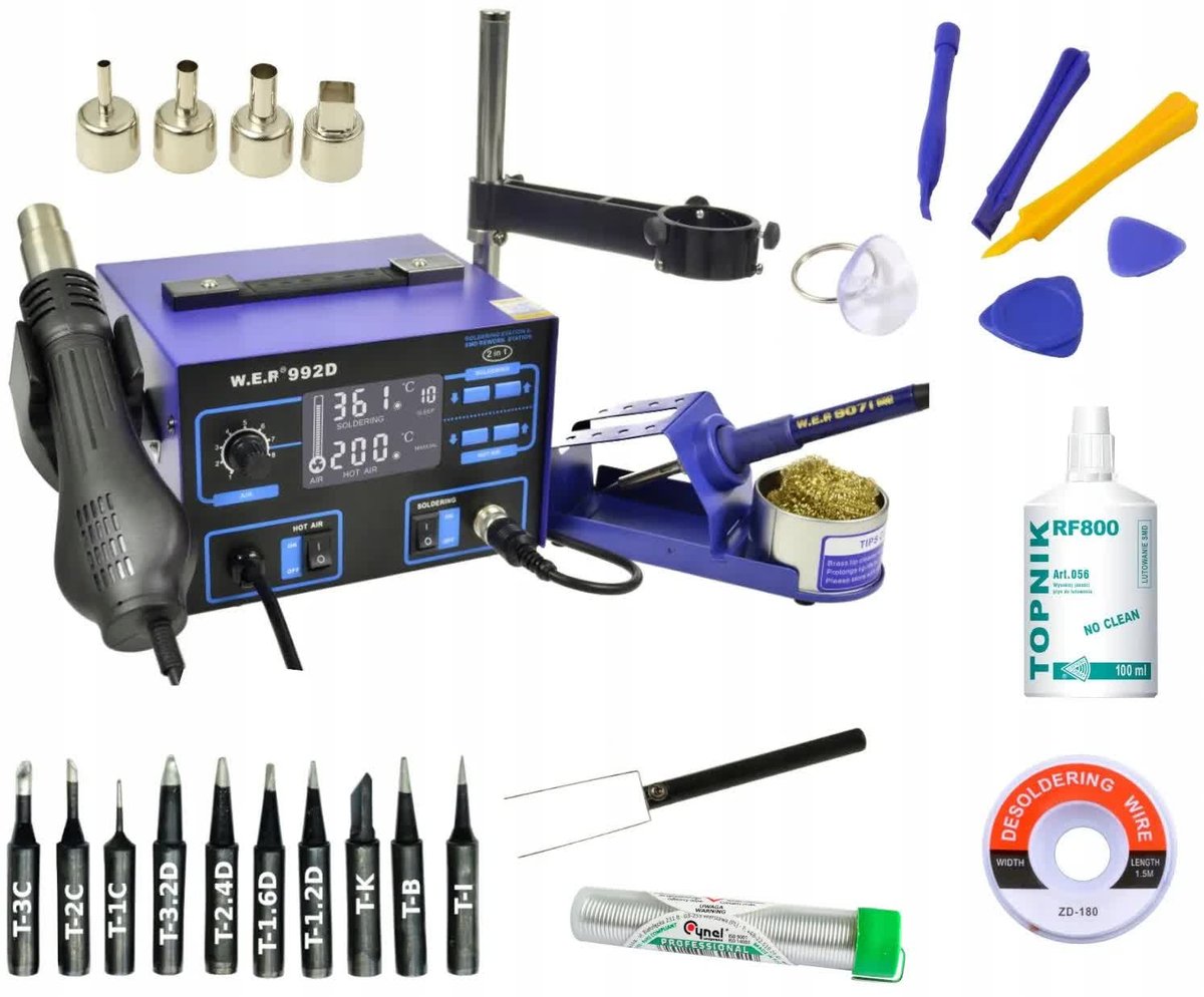 Stacja Lutownicza WEP 992D +DODATKI PACK 6 - Hotair | Sklep EMPIK.COM