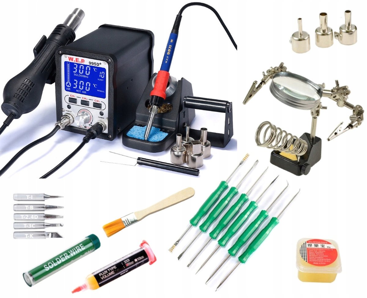 Stacja lutownicza WEP 995D+ +TRZECIA RĘKA GROTY - Hotair | Sklep EMPIK.COM