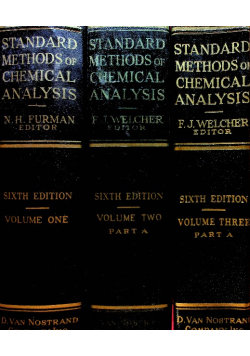 Standard Methods of Chemical Analysis Tom 1 do 3 - Opracowanie zbiorowe ...