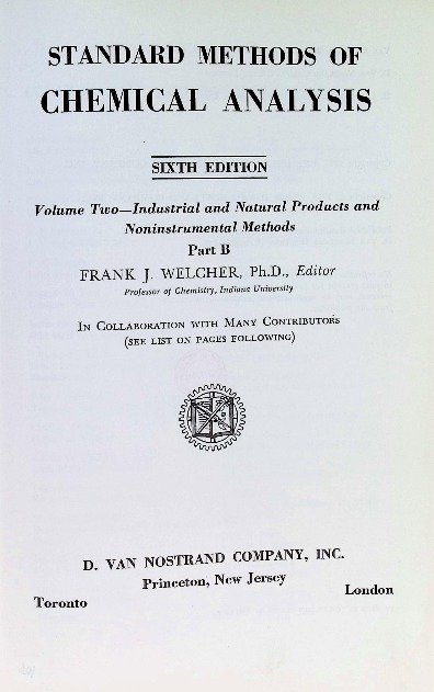 Standard methods of chemical analysis Volume II B - Opracowanie ...