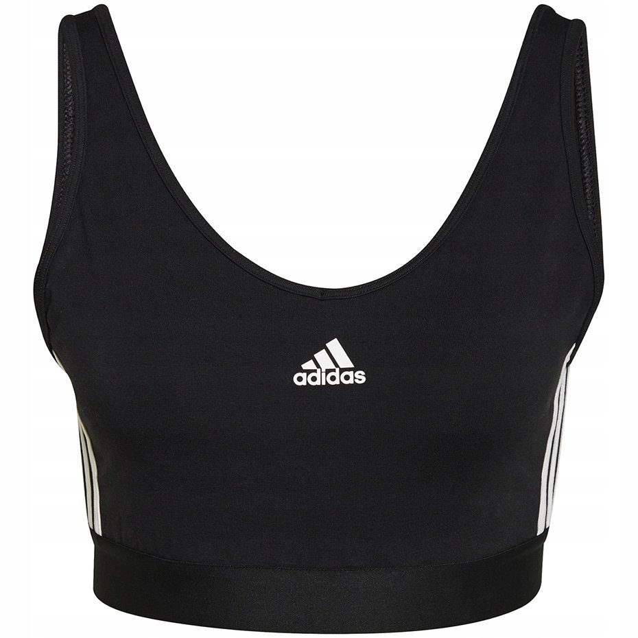Stanik sportowy damski adidas Essentials 3-Stripes czarny GS1343 XL ...