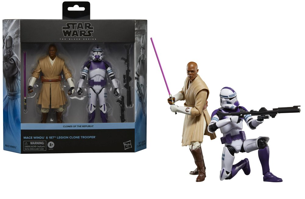 Star Wars -Mace Windu & 187 Legion Clone Troope -Fig Black Series 15Cm ...