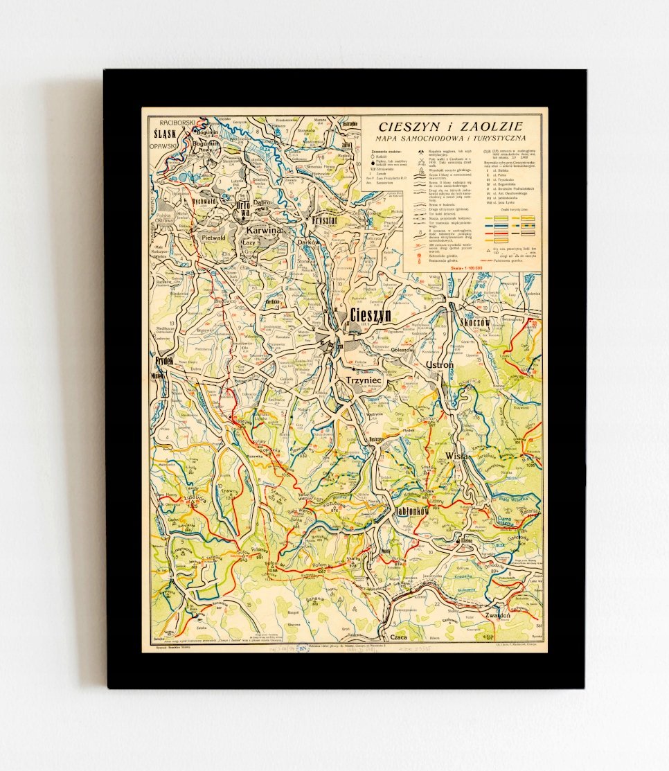 Stara mapa Cieszyn i Zaolzie 1939r. 120x90cm - Solution | Sklep EMPIK.COM