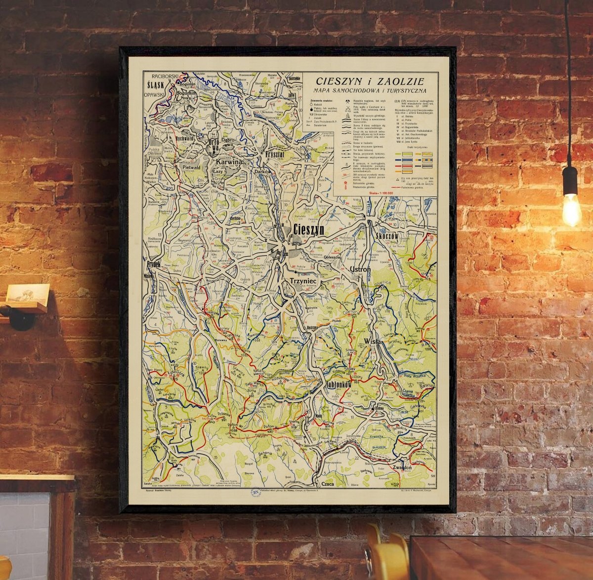 Stara mapa Cieszyn i Zaolzie 1939r. 50x40m - Inna marka | Sklep EMPIK.COM