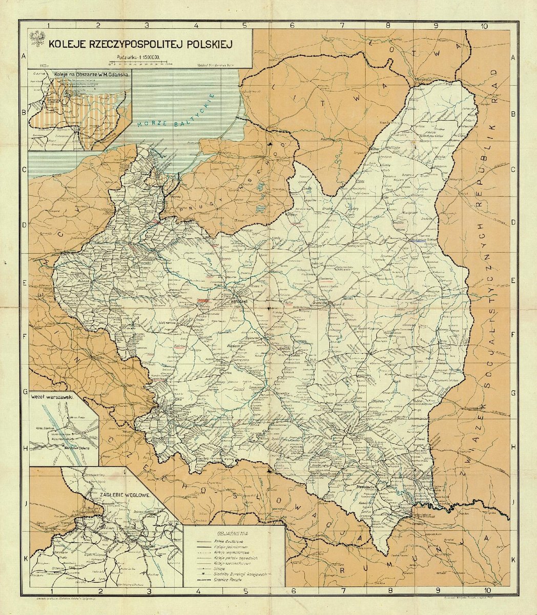 Stara mapa Koleje Rzeczypospolitej Polskiej 1939r. 100x90cm - Inna ...