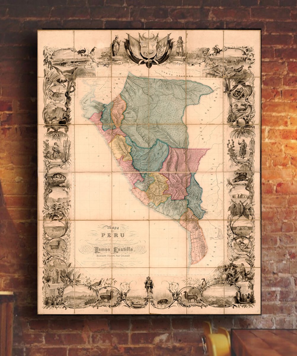 Stara MAPA PERU 1862r. 70x50cm - Inna marka | Sklep EMPIK.COM