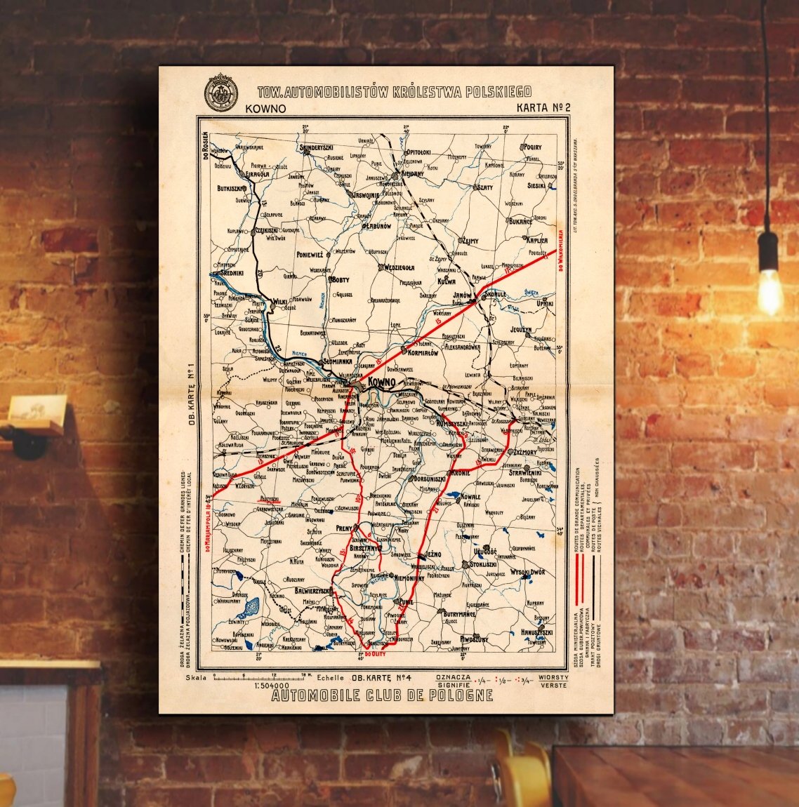 Stara MAPA Polski Samochodowa KOWNO 1913r. 70x50cm - Inna marka | Sklep ...