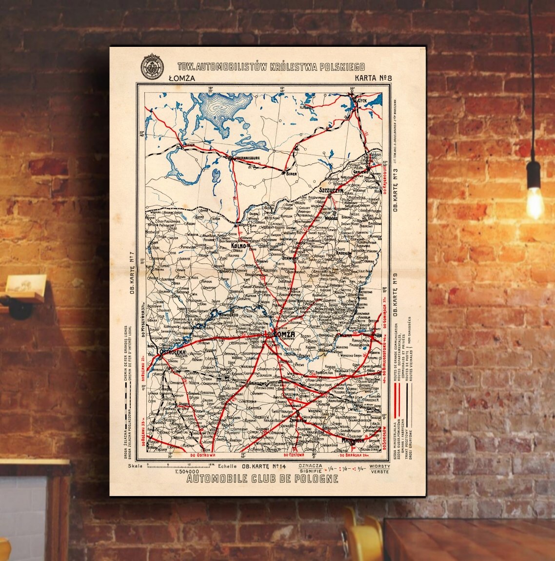 Stara MAPA Polski Samochodowa ŁOMŻA 1913r. 50x40cm - Inna marka | Sklep ...