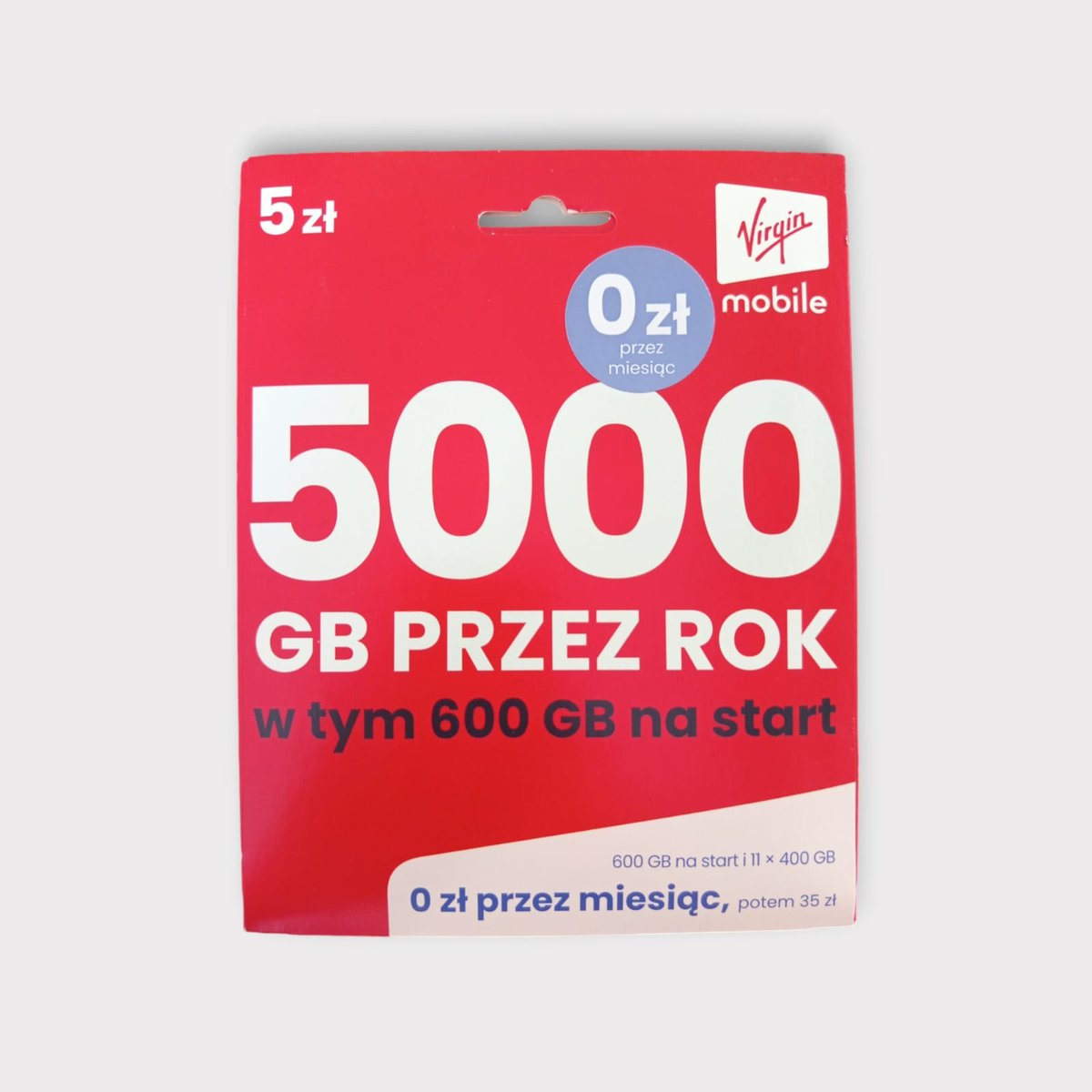 Starter Karty Sim 5000 Gb Przez Rok W Tym 600 Gb Na Start Virgin Mobile ...