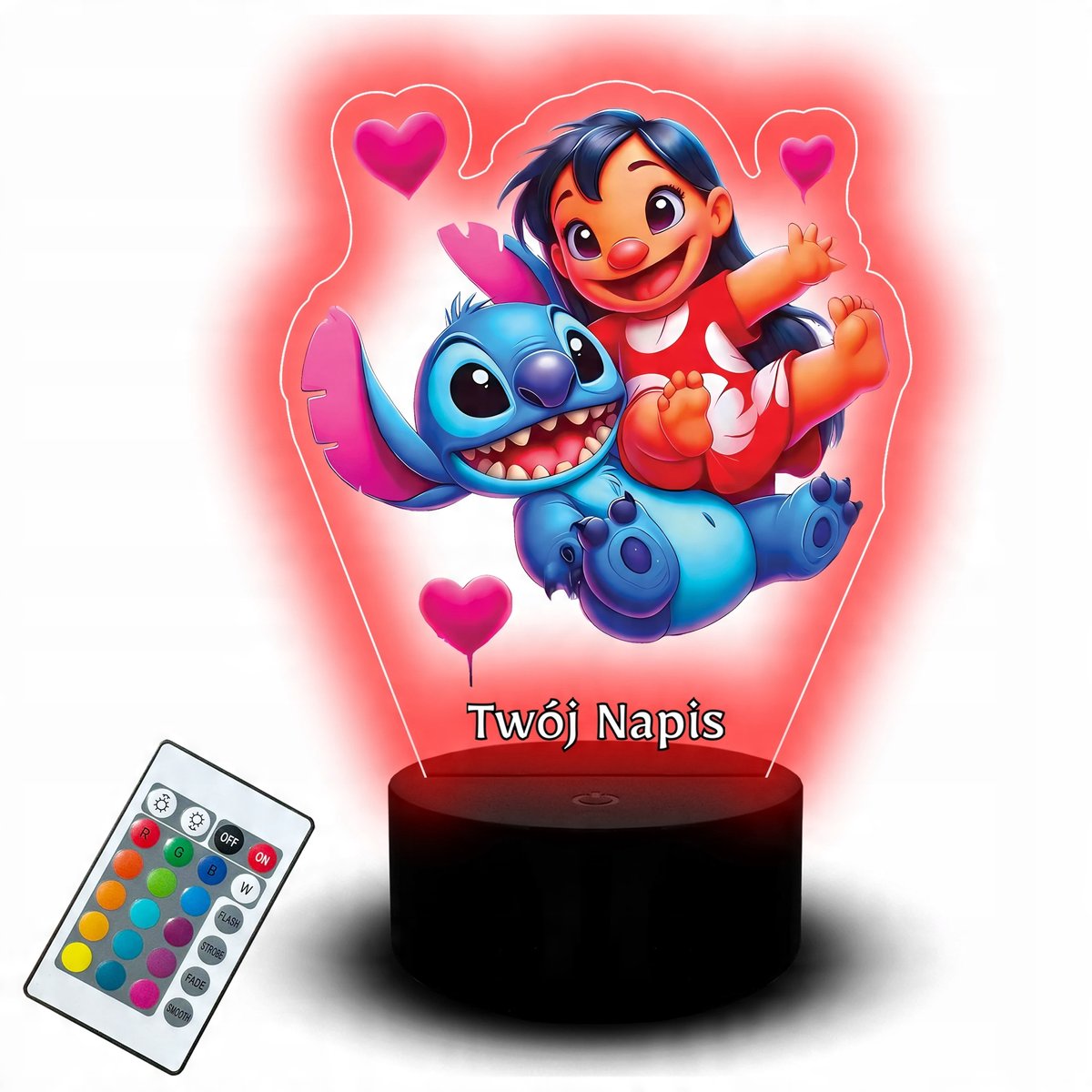 Statuetka dla Par Lampka Led Lilo Stitch Zakochanych Zestaw na Prezent ...