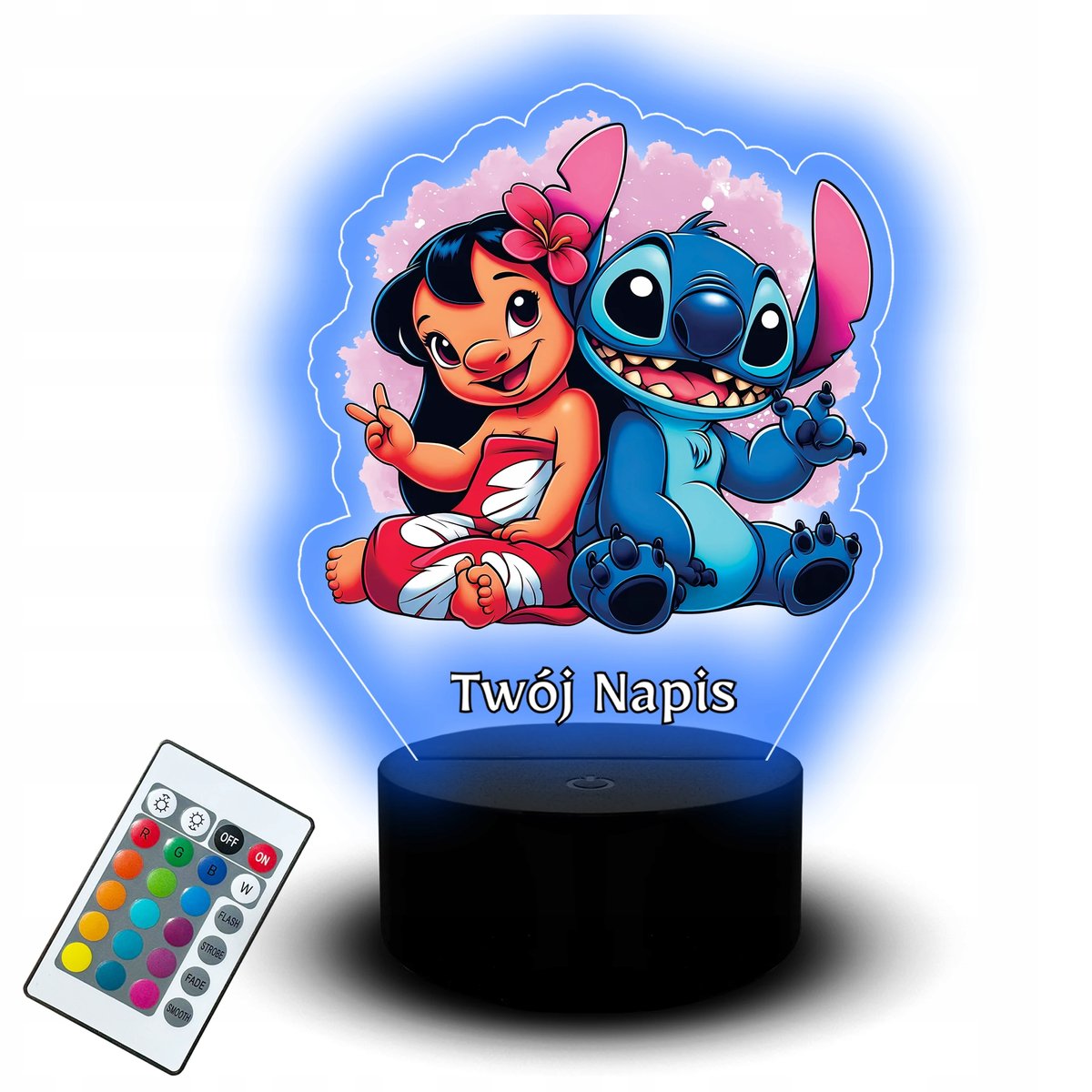 Statuetka dla Par Lampka Nocna Led Zakochani Miłość Stitch Lilo Prezent ...