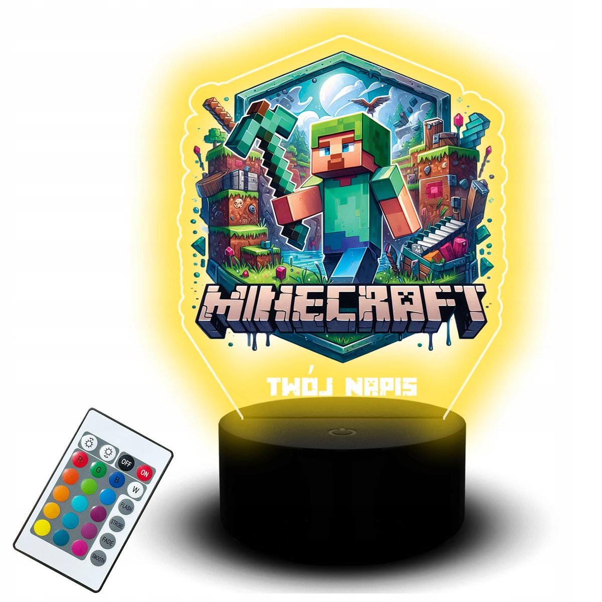 Statuetka Led dla Dzieci Lampka Gamingowa Minecraft Zestaw Prezent ...