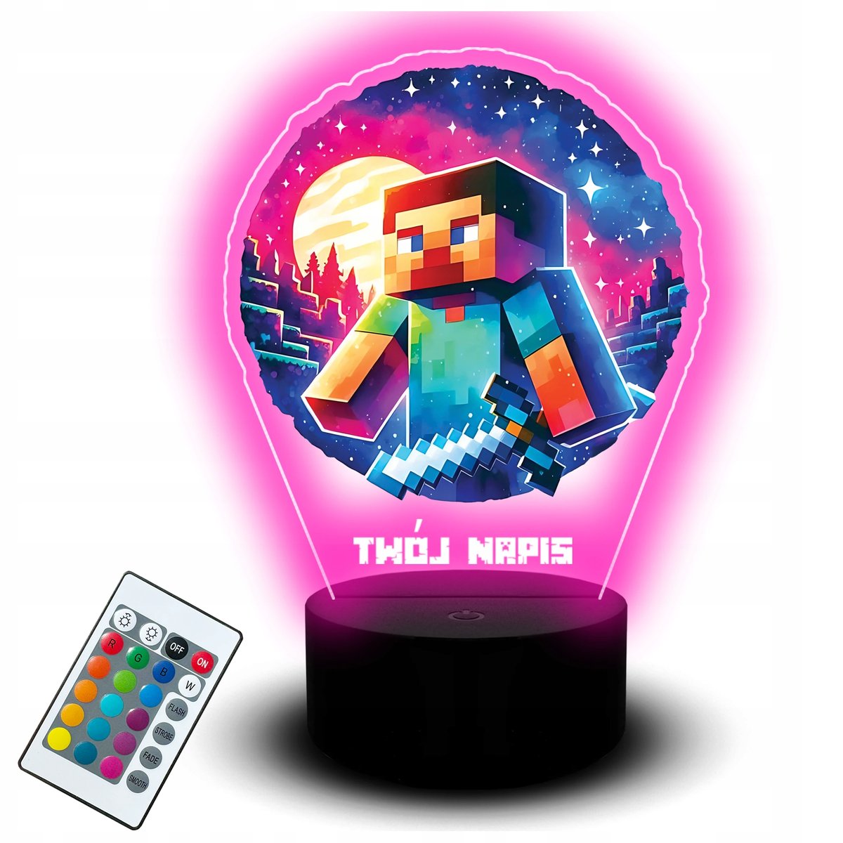 Statuetka Led Minecraft Steve dla Dzieci Figurka Klocki Gra Lampka ...