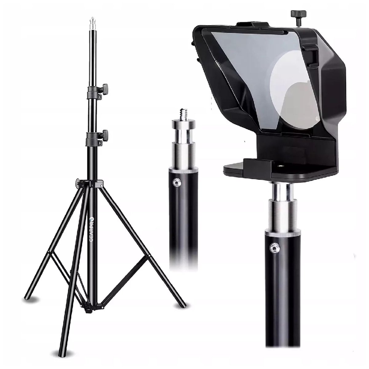 Statyw Stojak Oświetleniowy 2m + Prompter Teleprompter Monitor ...