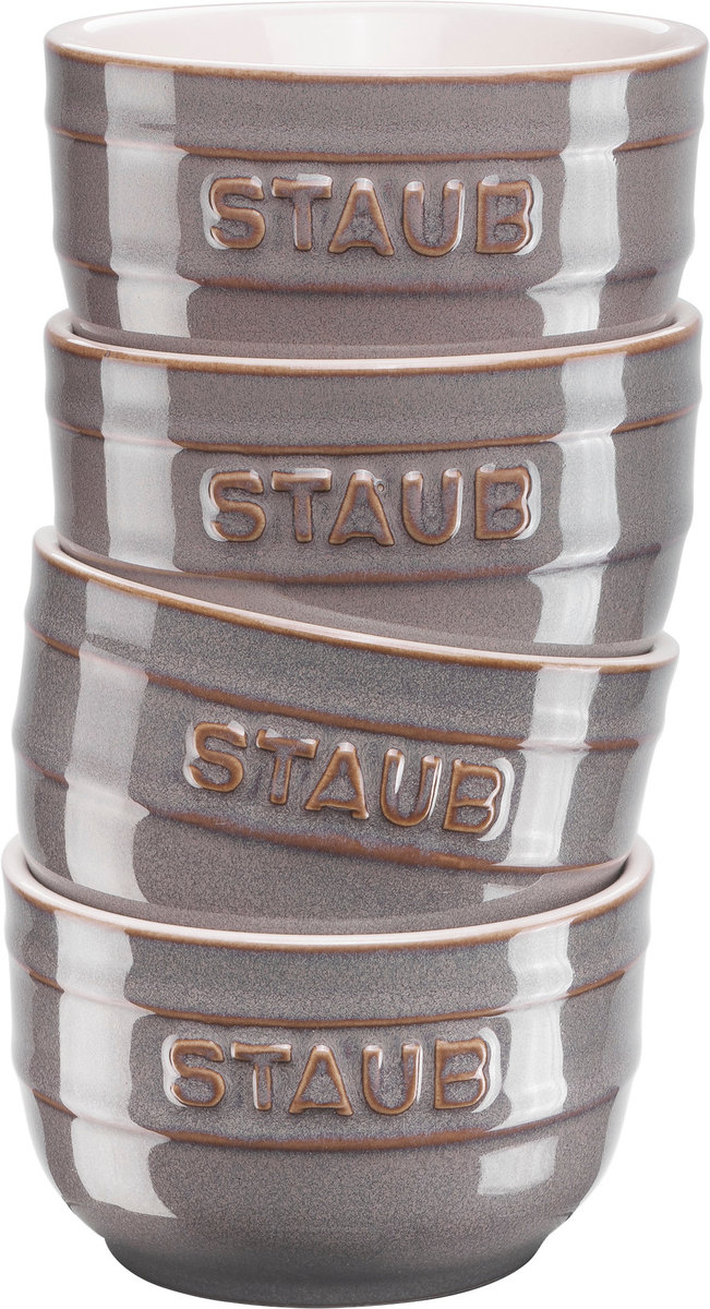 Staub Mini Ramekin Okrągły, 4 szt. - 200 ml, Antyczny szary - Staub | Sklep EMPIK.COM
