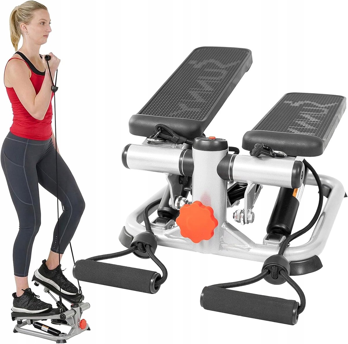STEPPER MINI DOMOWY Z LCD TAŚMAMI OPOROWYMI TRENING CAŁEGO CIAŁA 100 KG ...