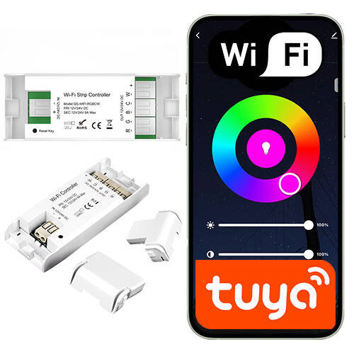 Sterownik do taśm LED RGBW RGBW RGB RGBCW 12/24V 8A Tuya Wifi - Inna ...
