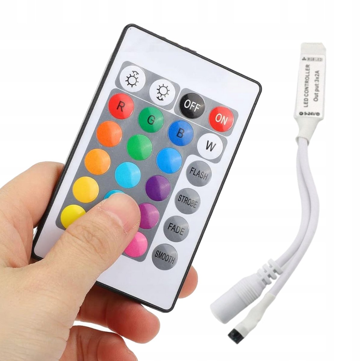 STEROWNIK KONTROLER DO TAŚM LED ZESTAW+ PILOT RGB PROGRAMY TRYBY ...