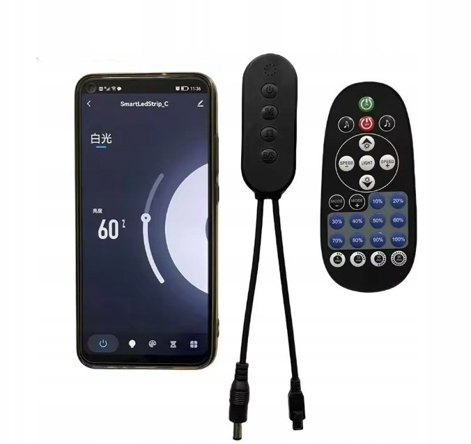 Sterownik/ściemniacz do TAŚM LED COB TUYA WIFI +Pilot RF Wireless ...