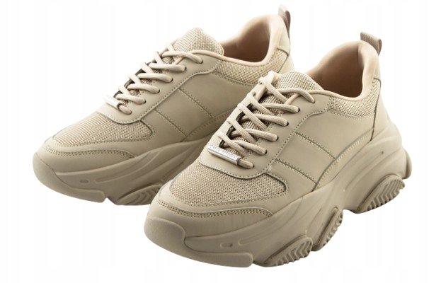 Steve Madden Sportowe Beżowe Sneakersy z Siateczką i Sznurowaniem 36 ...
