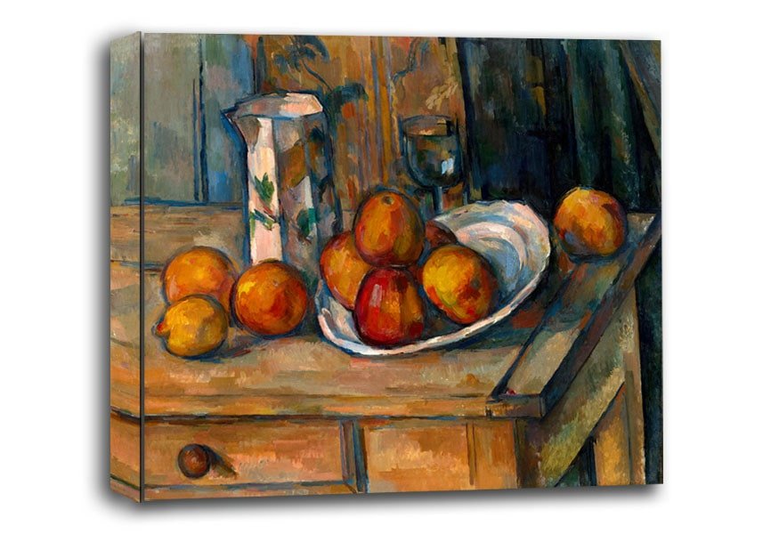 Still Life with Milk Jug and Fruit, Paul Cézanne - obraz na płótnie 40x30 cm - Galeria Plakatu ...