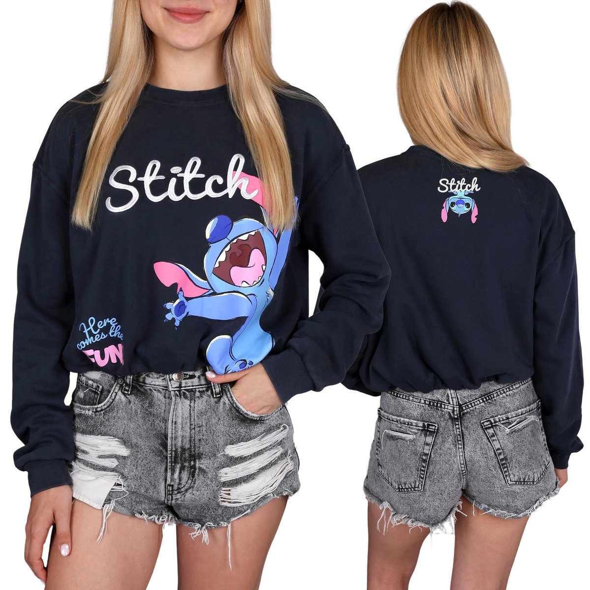 Stitch Disney Dziewczęca bluza, bawełniana, ciepła 10-11 lat 146 cm ...