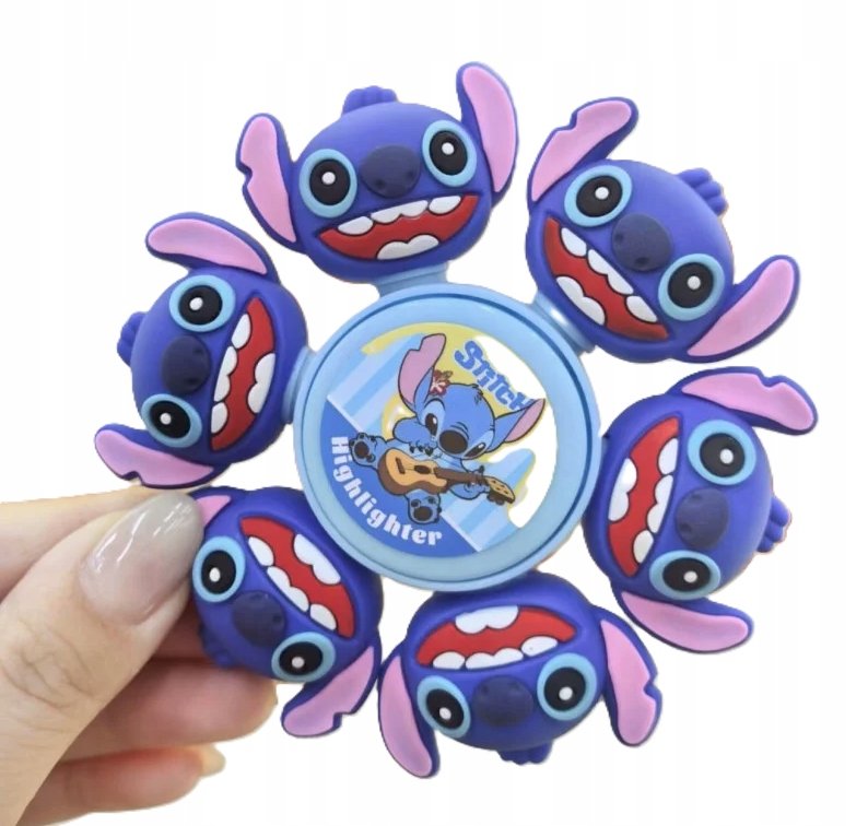 STITCH NIEBIESKI ZAKREŚLACZ SPINNER ZESTAW DLA DZIECI PREZENT KREATYWNY ...