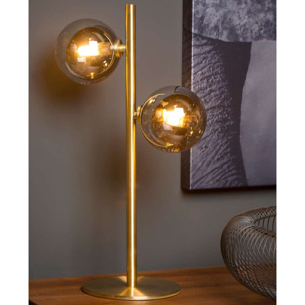 Stojąca LAMPA stołowa TYCHO 45574/02/02 Lucide loftowa LAMPKA szklane ...