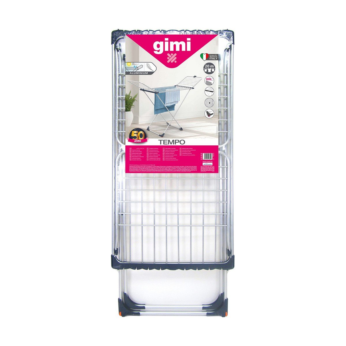 Stojak do suszenia prania Gimi Tempo Szary Aluminium 168 x 56 x 117 cm ...