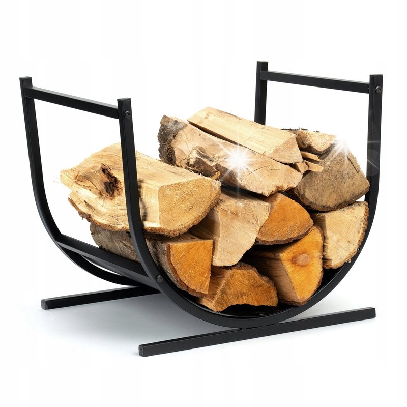 STOJAK NA DREWNO KOMINKOWE OPAŁOWE KOSZ REGAŁ DRZEWO CZARNY LOFTOWY STALOWY - inna (Inny ...