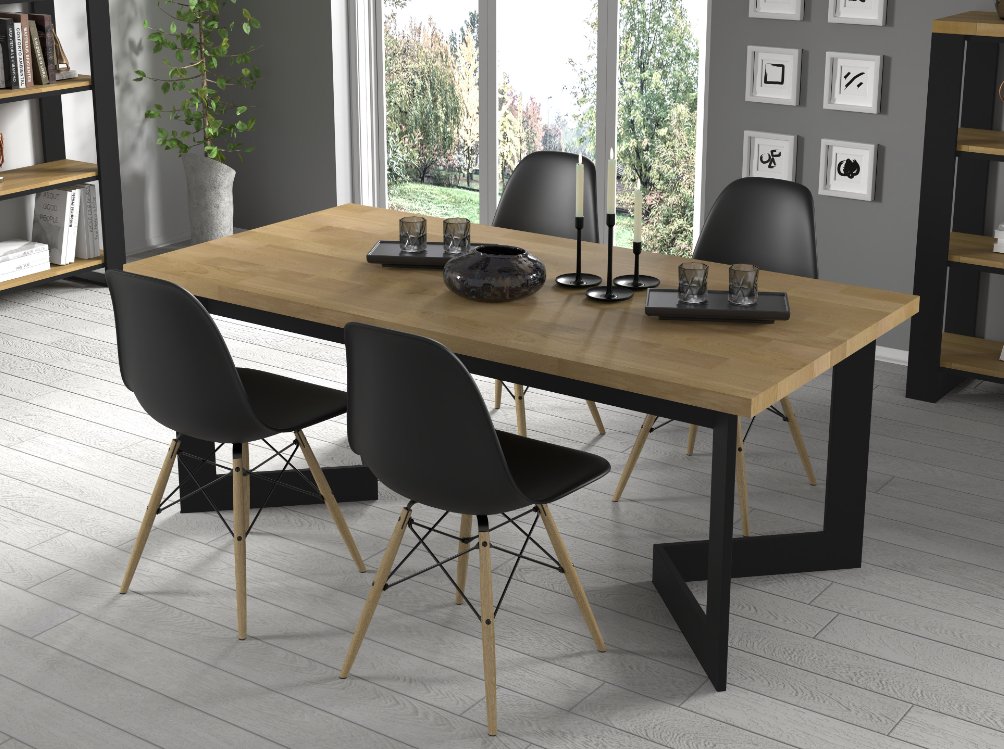 Stół LOFT DESIGN I z litego dębu 170x90x75 - Inna marka | Sklep EMPIK.COM