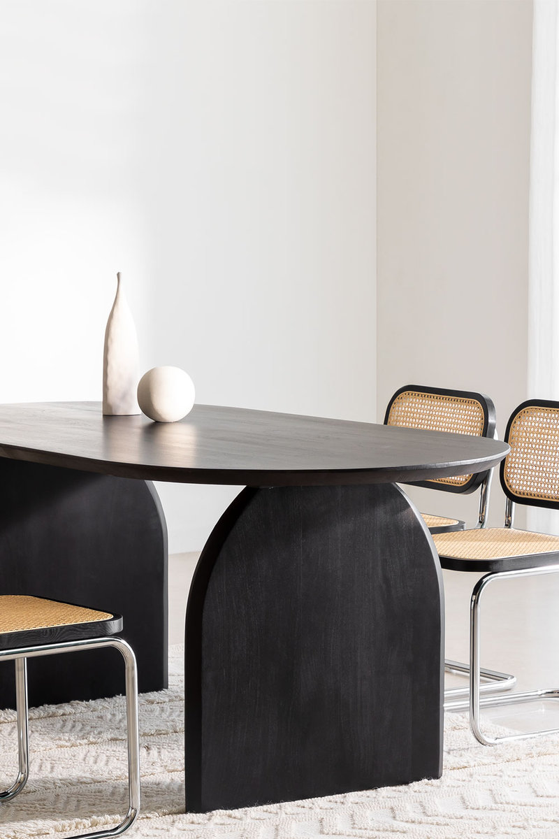 Stół owalny drewno akacji 200x105 cm Delta czarny - MIA home | Sklep EMPIK.COM