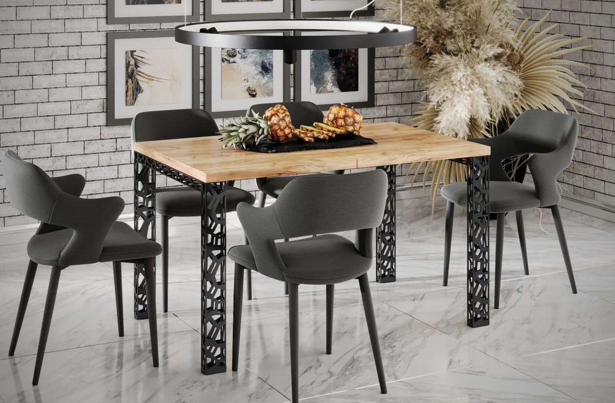 Stół rozkładany MATIO 80(215)x80 dąb złoty craft - Endo | Sklep EMPIK.COM