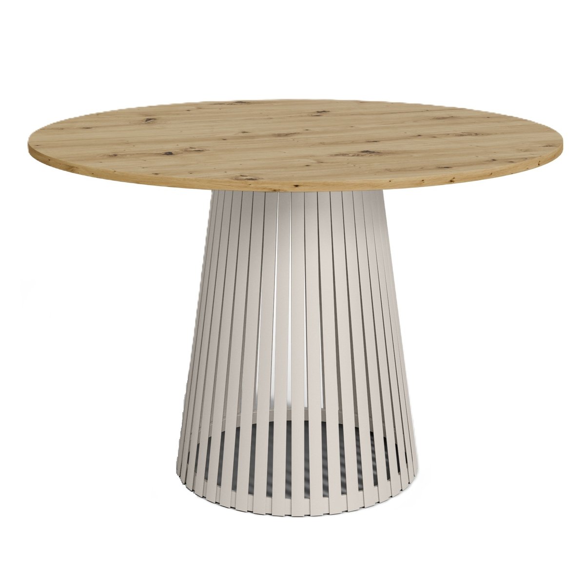 Stół VIV z lamelami do salonu, blat 75cm dąb artisan -podstawa kaszmir ...
