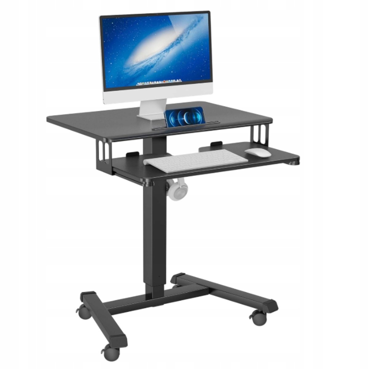 Stolik Biurko Na Kółkach Regulowana Stacja Mobilna Stojak Przenośna ...