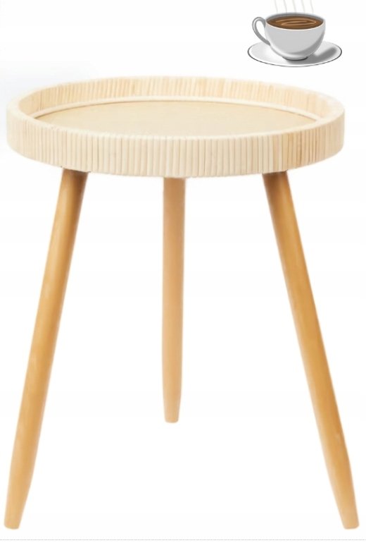 STOLIK KAWOWY NOWOCZESNY OZDOBNY DREWNIANY OKRĄGŁY IDEALNY DO SALONU ...