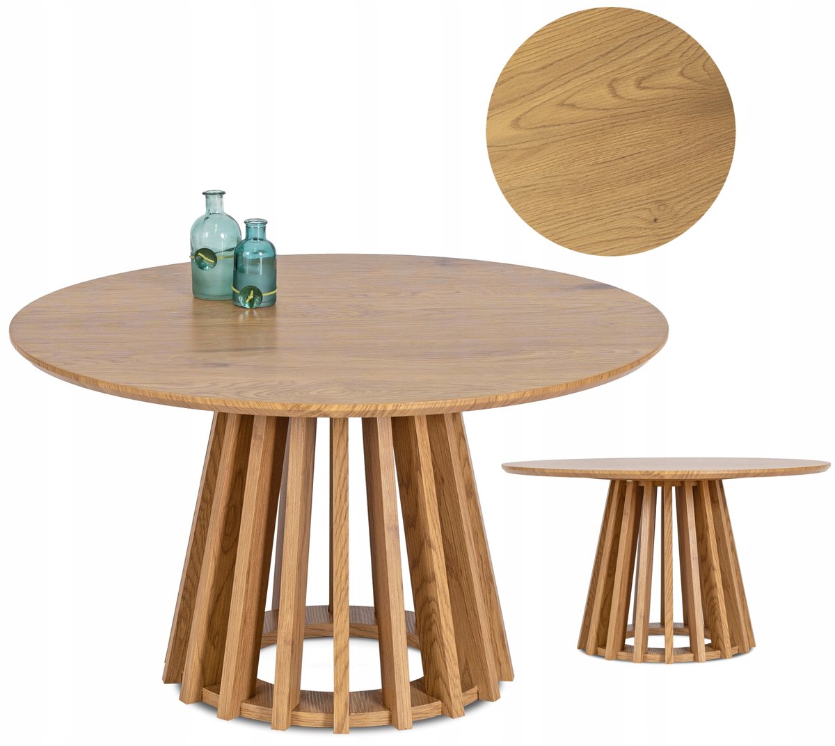 Stolik Kawowy Okrągły Dąb Duży Loft Nowoczesny Duża Okrągła Ława HARPER ...